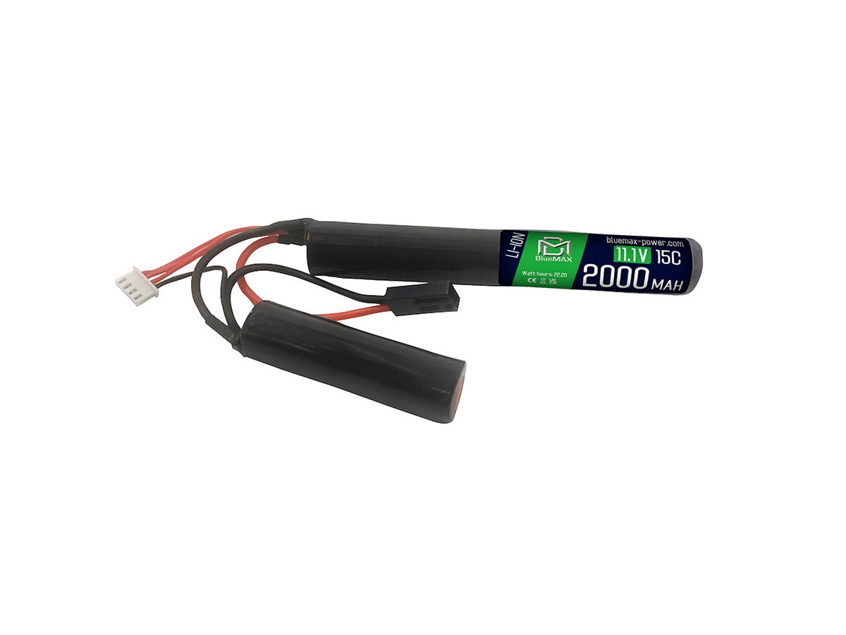 BlueMax 11.1v 15c Li-Ion 2000mAh Nun Chuck Battery | GSF Airsoft