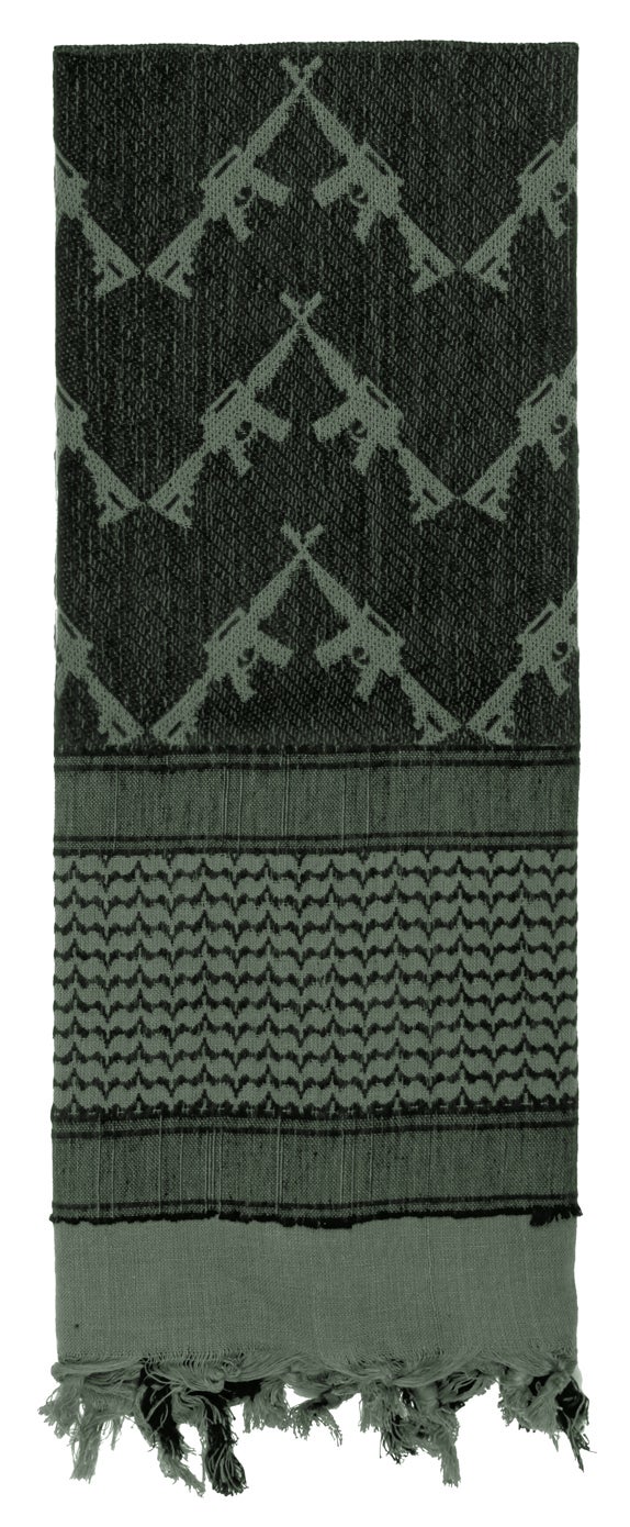 Rothco Crossed Rifles Shemagh Tactical Desert Scarf | Foliage Green ...