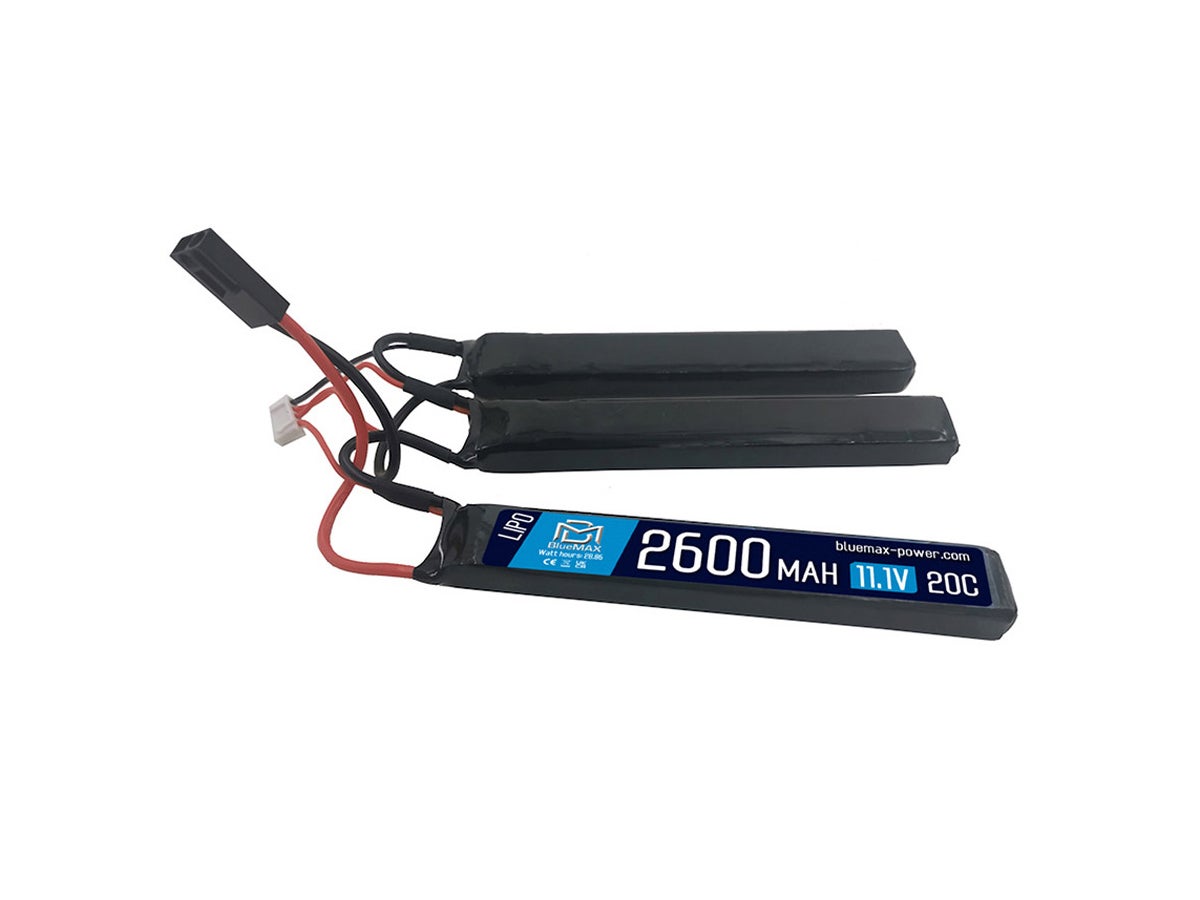 BlueMax 11.1v 20c Lipo 2600mAh Nun Chuck Battery | GSF Airsoft